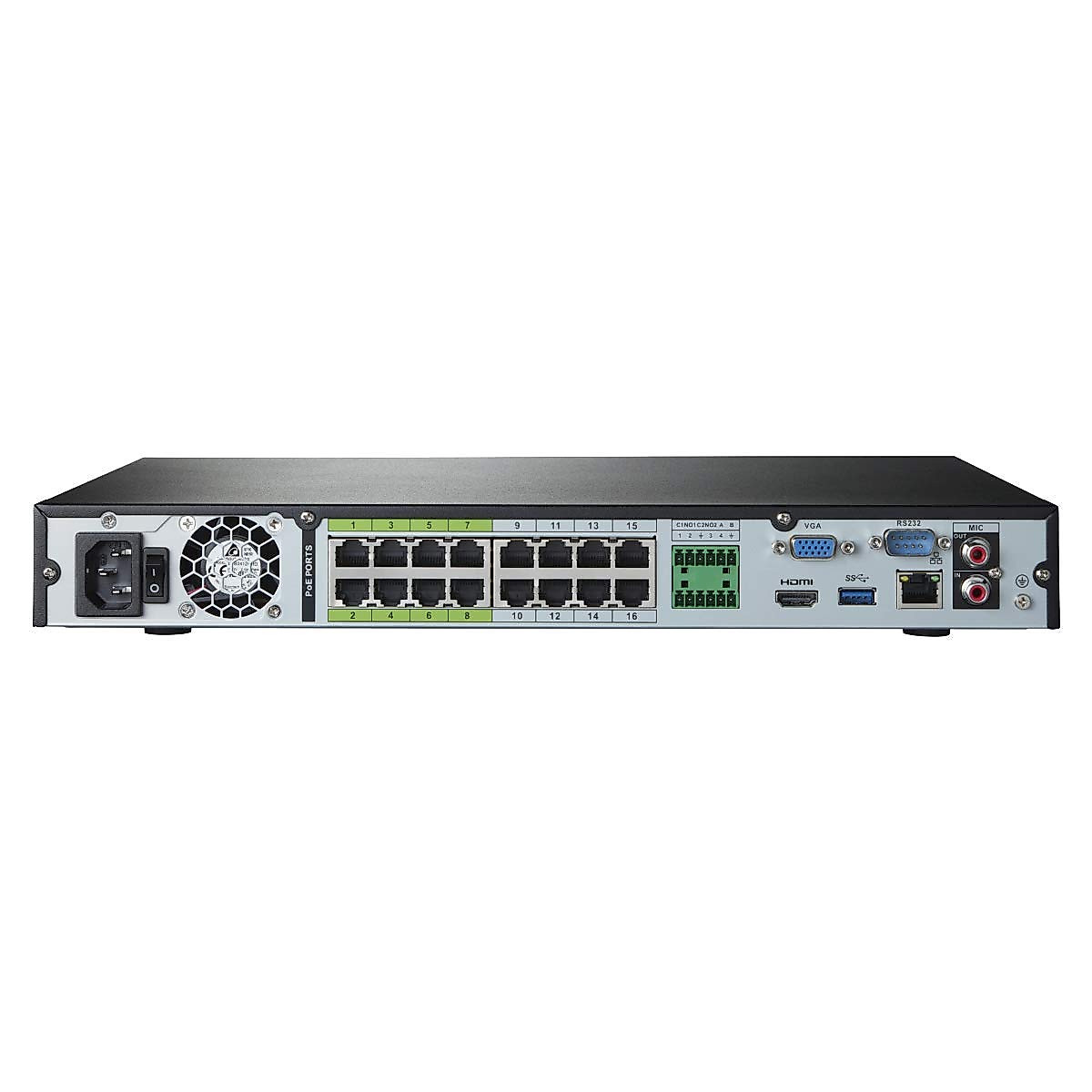 Lorex Technology Lorex NC4K8F 3216WD 32 Channel 8TB 4K Nocturnal NVR System with Sixteen 4K Smart IP Dome Cameras wReal Time 30FPS and Listen in Audio 16 Ch PoE Switch Color Night Vision 16 Dome