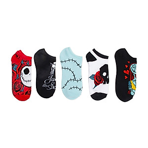 Disney womens Nightmare Before Christmas 5 Pack No Show Casual Sock, Black Primary, 9 11 US