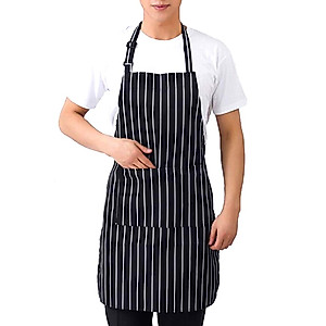 iFly US Kitchen Aprons for Men Women Chefs Adjustable Bib Aprons with Big Pockets