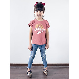 Retro Rainbow Birthday Girl Colorful Shirts for Baby and Toddler Girls Birthday Outfits Mavue Shirt Medium