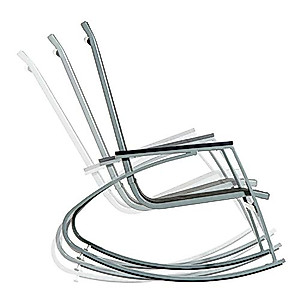 Outsunny Outdoor Modern Front Porch Patio Rocking Sling Chair - Black/Silver