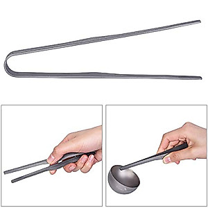 Boundless Voyage 6.7/10 inch Titanium Ultralight Grill BBQ Tongs Multipurpose Tweezer for Kitchen Food Tongs Buffet Salad Steak Clip Grill Accessories Anti-scalding (Ti1563B - (6.7inches))