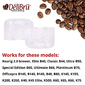 Keurig Filter Replacement, 6Pack KEURIG Compatible Water Filter Cartridges by Delibru for Keurig 2.0 and 1.0 Coffee Makers