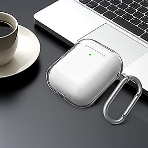 Valkit Compatible AirPod Case Cover, Clear Airpods Case with Keychain Soft TPU Protective Cover Shockproof Case for Girls Women Men Compatible with Apple AirPods Charging Case 2 & 1 - Transparent