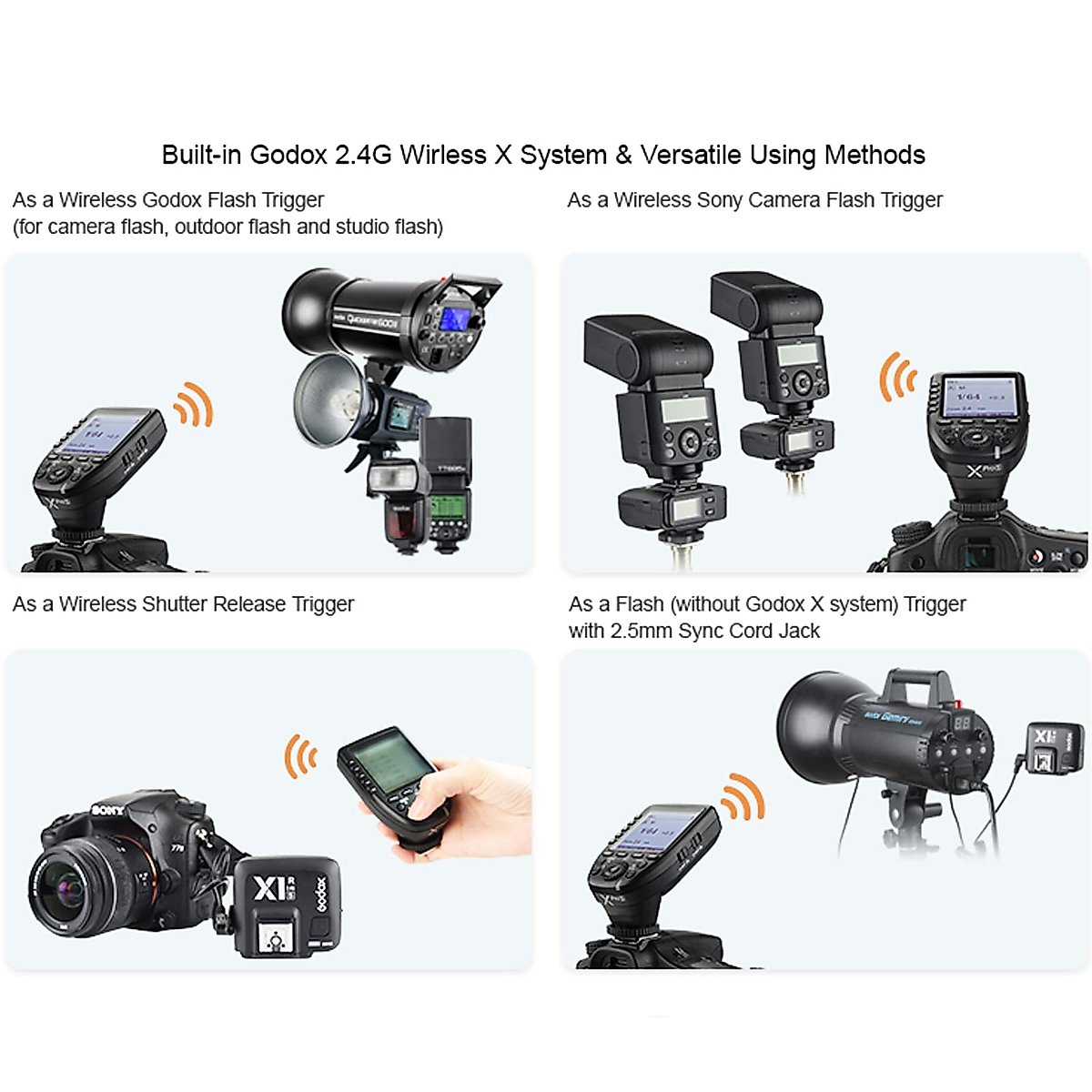 Godox Camera Flash Trigger Xpro-N for Nikon Wireless Remote 2.4GHz 1/8000s HSS TTL-Convert-Manual Large Screen Design Customizable Functions