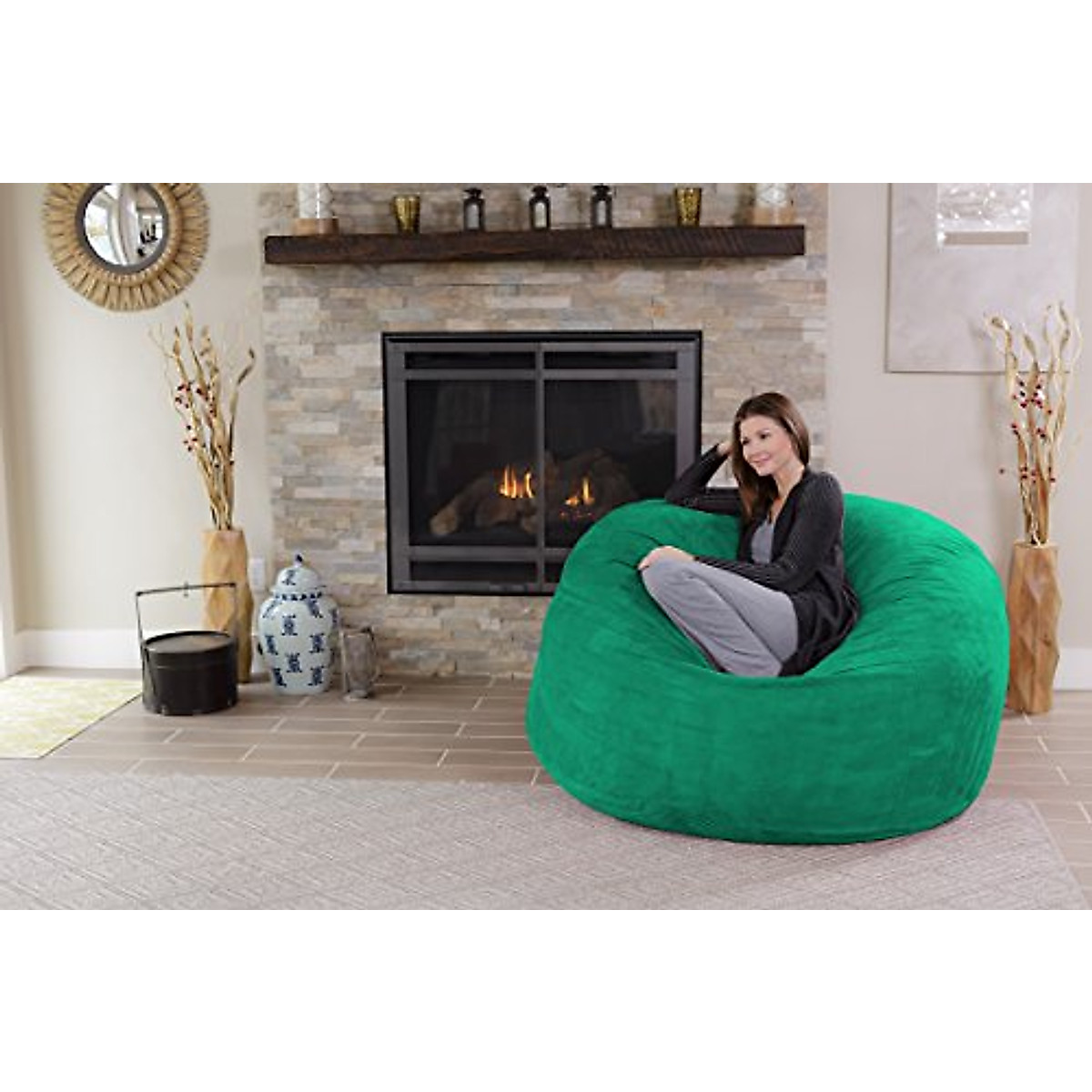 Chill Sack Bean Bag Chair: Giant 5' Memory Foam Furniture Bean Bag - Big Sofa with Soft Micro Fiber Cover - Tide Pool