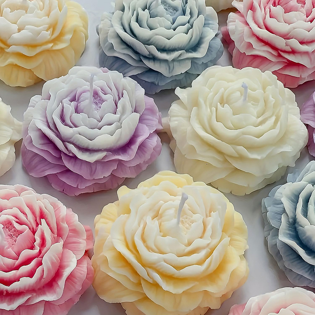 Flower Silicone Mold for Resin Candle Mold , 3D Candle Soap Mould Cake Fondant Chocolate Mold Epoxy Casting Resin Mould for Craft Handmade Gift (Peony)