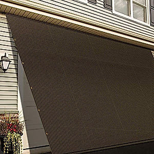 Coarbor Outdoor Pergola Replacement Cover Shade Canopy Permeable with Grommets Weight Rods 9'x16' Brown for Patio Deck Gazebo