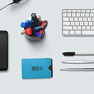 Molain Colorful RFID Card Holder, 9 Pieces RFID Blocking Sleeves Credit Card Sleeves Set RFID Identity Card Protector for Women Men