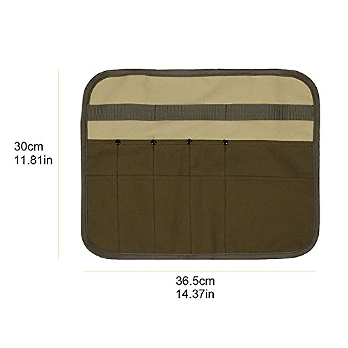 10 PACK Organizer Portable Multi Pocket Canvas Utensil Storage Holder Multi-Purpose Brush Roll Bag Travel Tool Roll Pouch for Camping Barbecue Flatware Hiking