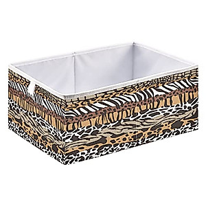 Kigai Animals Print Cube Storage Bins - 11x11x11 In Large Foldable Storage Basket Fabric Storage Baskes Organizer for Toys, Books, Shelves, Closet, Home Decor