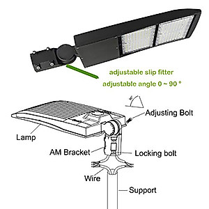 LED Flying Direct 300W LED Parking Lot Lights, 20KV Surge Protection LED Shoebox Lights with Slip Fitter Mount, 5000K 1000W MH/HPS Equiv. 39,000LM - 40,500LM, DLC Premium UL cUL AC 100-277V