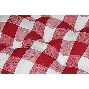 WHITEWRAP Outdoor/Indoor Chair Pads | 18”x18”|2-Pack | Black/White Checked | for Hardwood Floors, Cushions, Cotton with Soft Polyester Filling, Ties for Non-Slip Support, Comfortable