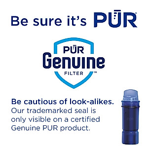 PUR Water Pitcher & Dispenser Replacement Filter 1-Pack, Genuine PUR Filter, 3-in-1 Powerful Filtration for More Chemical & Physical Substance Reduction, Blue (CRF950Z1)