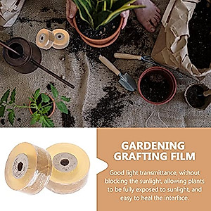 GANAZONO Floral Tape 3 Rolls Grafting Tapes Self- Adhesive Garden Plant Repair Tapes Barrier Stretchable Clear Floristry Grafting Film for Garden Nursery Fruit Trees Budding Tree Use Clear Tape