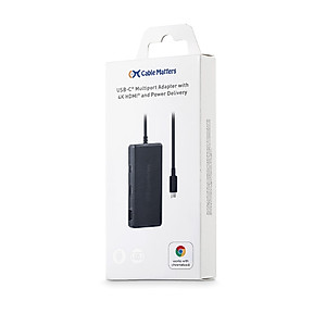 Cable Matters [Works with Chromebook Certified] 4K@60Hz USB C Hub HDMI, USB-C Multiport Adapter with HDMI, 2X USB 3.0, Gigabit Ethernet, and 86W PD