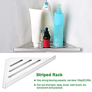 OUKENS Rack Bathroom Corner Shelf, Stainless Steel Triangular Storage Shelf Shower Corner Shelf Rack Organizer for Home Bathroom(Punching)