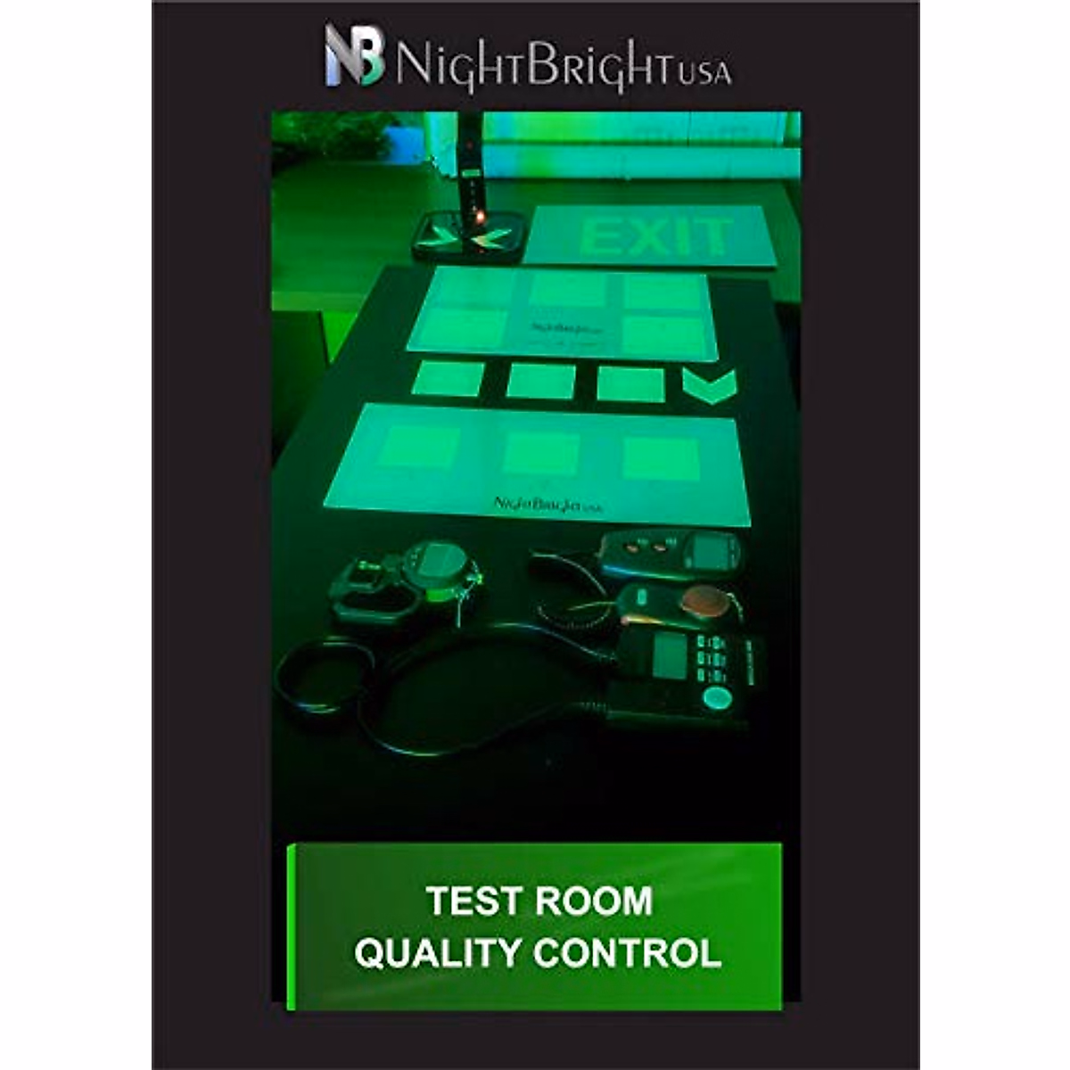 Photoluminescent Exit Sign Red - Framed Flag/Ceiling Mount (Removable Arrows) Code Approved UL 924 / IBC/NFPA/Part Number FRUL-BR-050-R