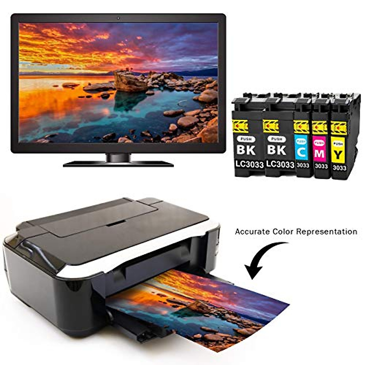 Limeink Compatible Ink Cartridges Replacement for Brother LC3033 XXL (5 Pk) High Yield for Brother MFC-J995DW XL MFC-J805DW MFC-J815DW Printer (2 Black, 1 Cyan, 1 Magenta, 1 Yellow) BK MFC LC