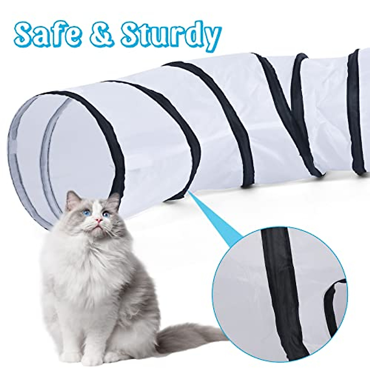 Shank Ming Cat Tunnels for Indoor Cats, Collapsible Cat Tunnel Toy and Cubes Combo, Pet Tunnel for Puppy Rabbit