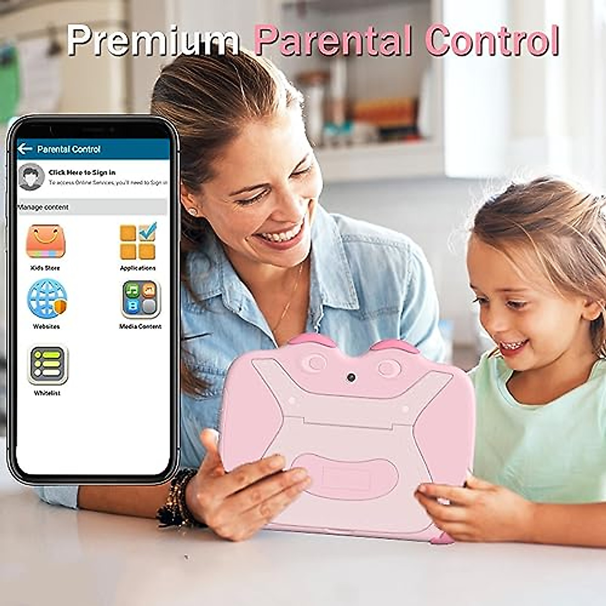 YINOCHE Kids Tablet 10 inch Android Tablet for Kids 64GB Toddler Tablet with Case WiFi Children's Tablets with Dual Camera Touch Screen Kids Apps Installed Tablet for Toddlers Netflix YouTube (Pink)