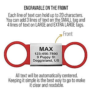 Slide On Pet Tag ID - Silent Custom Dog Tags - Name Tags Personalized - No Jingle Slide On Cat Tag ID - Engraved Collars