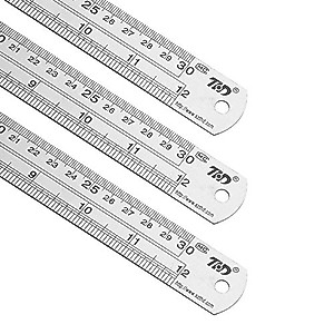 Ruler Metal Straight Edge Ruler Stainless Steel Ruler 12 Inch Ruler Set Rulers Bulk 1 Pack