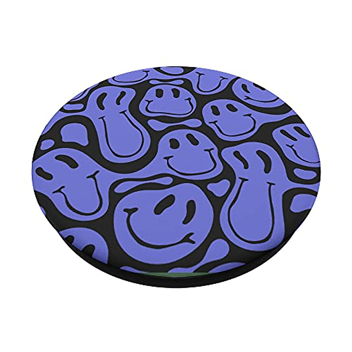 90s aesthetic pattern melting blue liquid swirl smile face PopSockets Swappable PopGrip