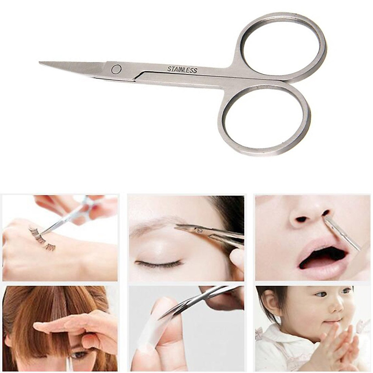 Stainless Steel Makeup Scissors Nose Hair Eyebrow Scissors Makeup Tool