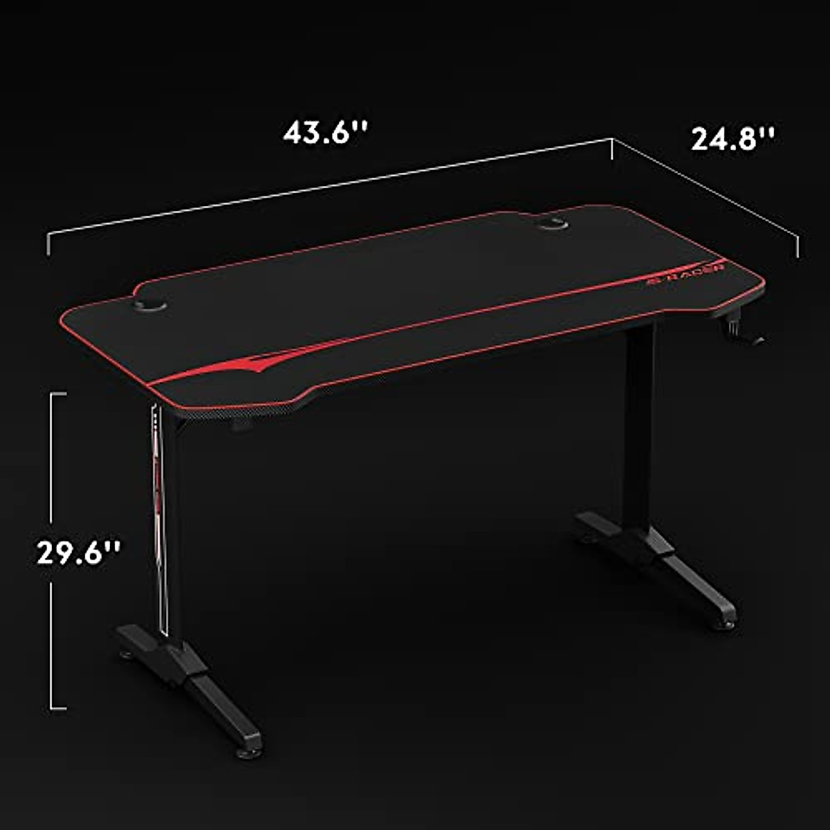 Homall Gaming Desk Computer Desk Racing Style Office Table Gamer Pc Workstation T Shaped Gamer Game Station with Free Mouse Pad, Cup Holder and Headphone Hook (44 Inch, Black)