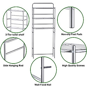 Tangkula 3-Tier Toilet Shelf