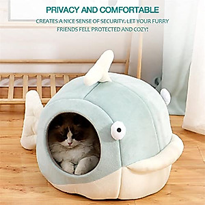 Cat Beds for Indoor Cats - Cat Bed Cave with Removable Washable Cushioned Pillow, Calming Cozy Soft Cat Cave, Cute Friendly Dolphin Cat Houses for Indoor Cats No Deformation Pet Bed, L