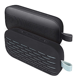 HUAYUWA Silicone Cover Sleeve (Black) Compatible for Bose SoundLink Flex Bluetooth Portable Speaker