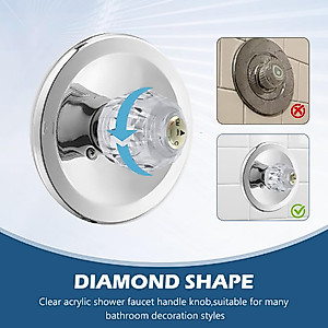 Shower Knob Replacement Compatible with Del-ta Faucet RP2391, 2-1/2" x 2-1/8" Shower Faucet Handle Replacement with Offset Hole(COLOR:clear)