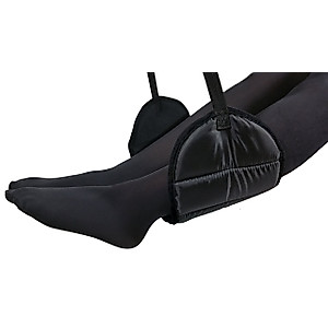 Sleepy Ride - Airplane Footrest Made with Premium Memory Foam - Airplane Travel Accessories - Helps to Prevent Swelling and Soreness - Provides Comfort for Shorter Legs (Jet Black)
