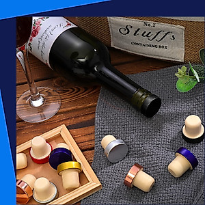 30 Pcs T Shaped Wine Stoppers Bottle Cork Plugs Reusable Wine Sealing Stopper Bulk for Wine Beer Glass Bottles Christmas Party DIY Craft Supplies (Gold, Silver, Rose Gold, Black, Blue, Red,30 Sets)