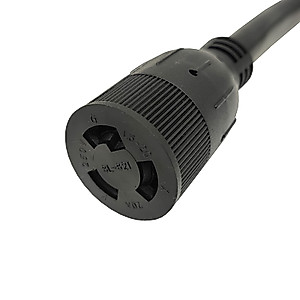 Parkworld 885422 Adapter Cord NEMA 10-30P Male to L6-20R Female, 20A, 250V, 1.5FT