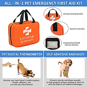 GPUSFAK Pet First Aid Kit for Dogs and Cats - Pet Emergency Kit for Traveling Home