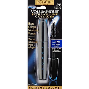 L’Oréal Paris Voluminous Extra-Volume Collagen Waterproof Mascara, Blackest Black, 0.34 Ounces