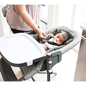 Baby Delight Levo Deluxe Adjustable High Chair, Baby Sit Up Chair, Quilted Charcoal Tweed