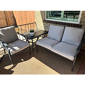 FLYMEI Patio Cushion Covers 20x20x2 Waterproof Outdoor Cushion Cover Replacement 4Packs Outdoor Seat Cushion Slipcover for Outdoor Rattan Chair Sofa, Grey