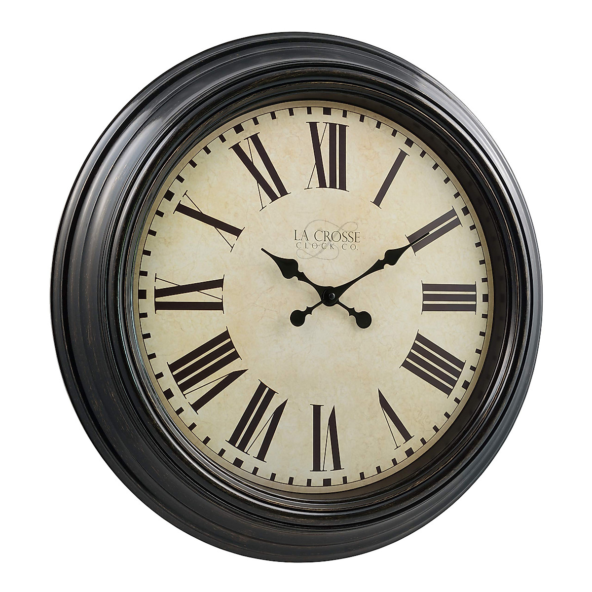 La Crosse 404-2658-INT 23-Inch Maxwell Quartz Wall Clock, Brown