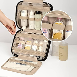 Innovatronic Toiletry Bag Travel Bag with Hanging Hook, Travel Organizer, Water-resistant Makeup Cosmetic Bag Travel Organizer for Accessories, Shampoo, Toiletries (black)