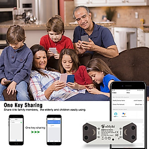 eMylo WiFi Relay Switch Wireless Light Remote Control Module for Smart Home Automation Compatible with Alexa 6 Packs