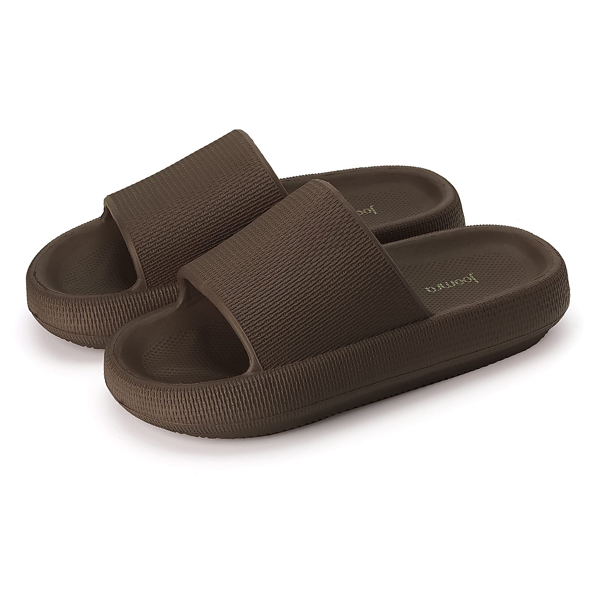 Joomra Slippers for Women Mens Foam Pillow House Shower Bath Bathroom Puffy Home Platform Sandals Shower Cushion Slides for Ladies Female Male Sandles Chocolate 37-38