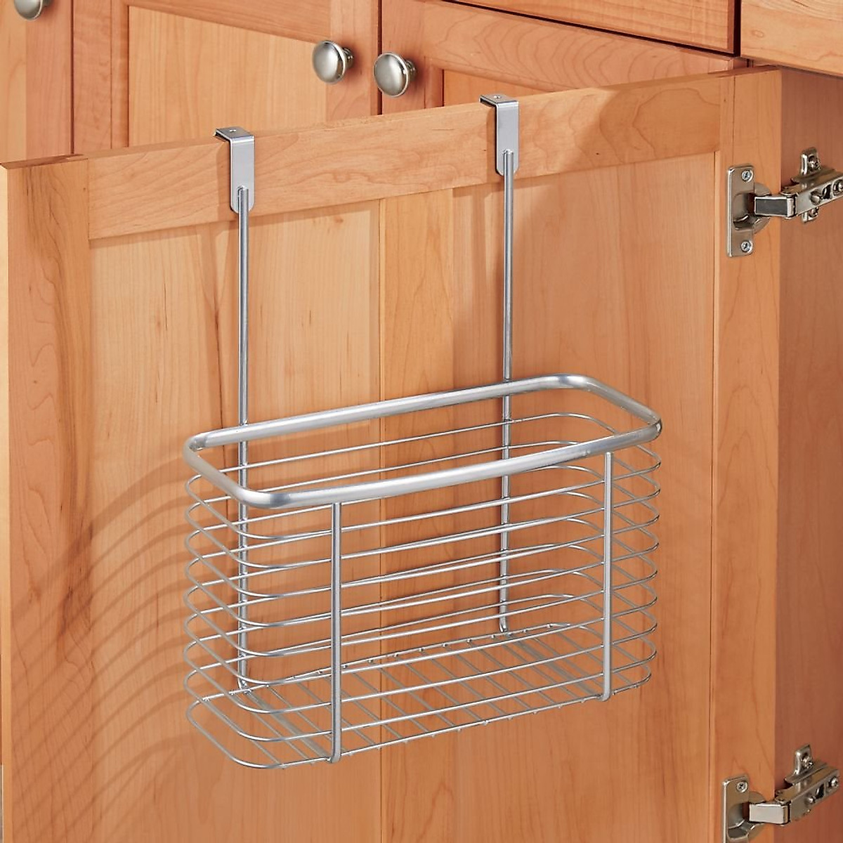 iDesign Axis Steel Over-the-Cabinet Storage Basket - 6.2" x 11" x 13.8", Silver