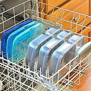 Youngever 7 Sets Bento Lunch Box, Meal Prep Containers, Reusable 3 Compartment Plastic Divided Food Storage Container Boxes