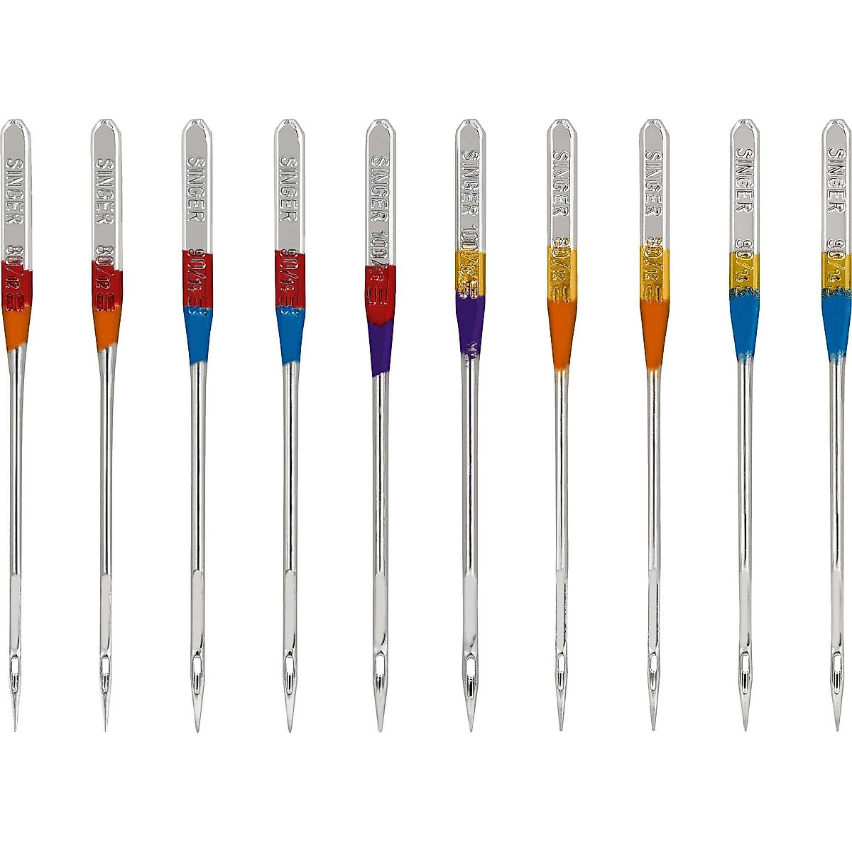 SINGER 04800 Universal Regular Point and Ball Point Sewing Machine Needle, Assorted Sizes, 8-Count