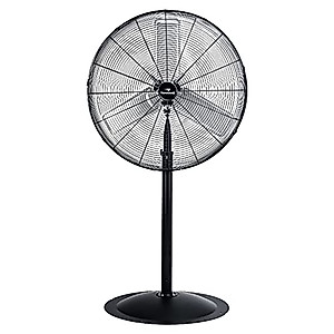 Tornado High Velocity Stationary NonOscillating Metal Pedestal Fan, 30 Inch, Adjustable Height, Adjustable Tilt, Commercial Industrial Use 3 Speed 8850 CFM 10 FT Cord UL Safety Listed, Black