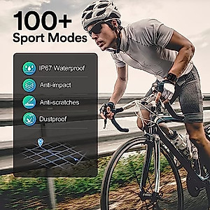 MIYOKO Smart Watch Bluetooth Call for Men Women, 2" HD Touch Screen IP67 Waterproof Smartwatch Fitness Tracker Heart Rate, Sleep Monitor, Blood Oxygen Pressure for Android and iOS. (Black)